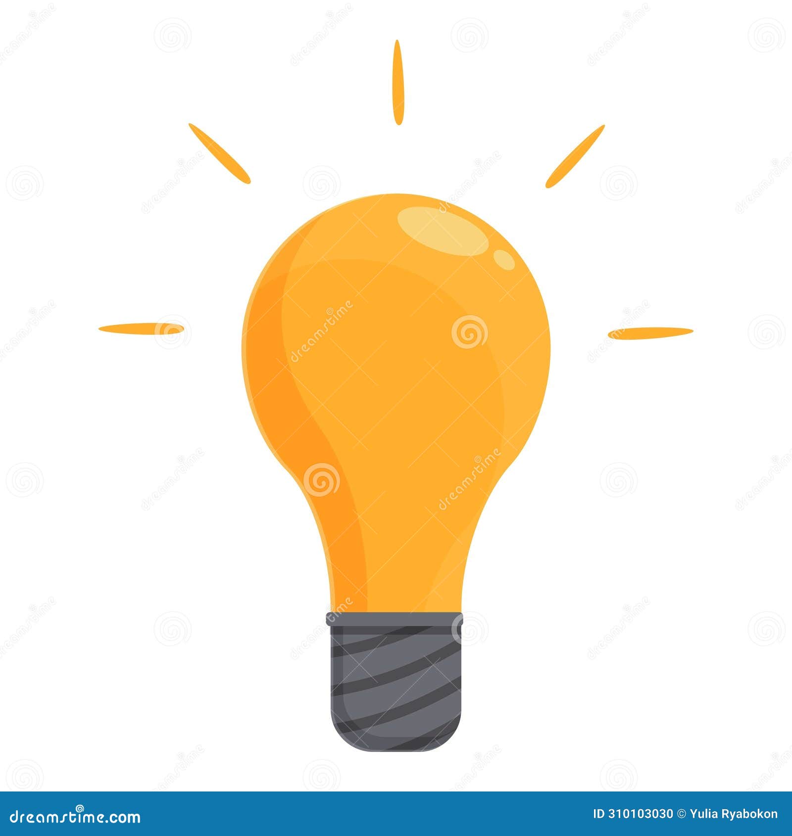 Light Bulb Idea Icon Cartoon Vector. Goal Mindset Stock Vector ...