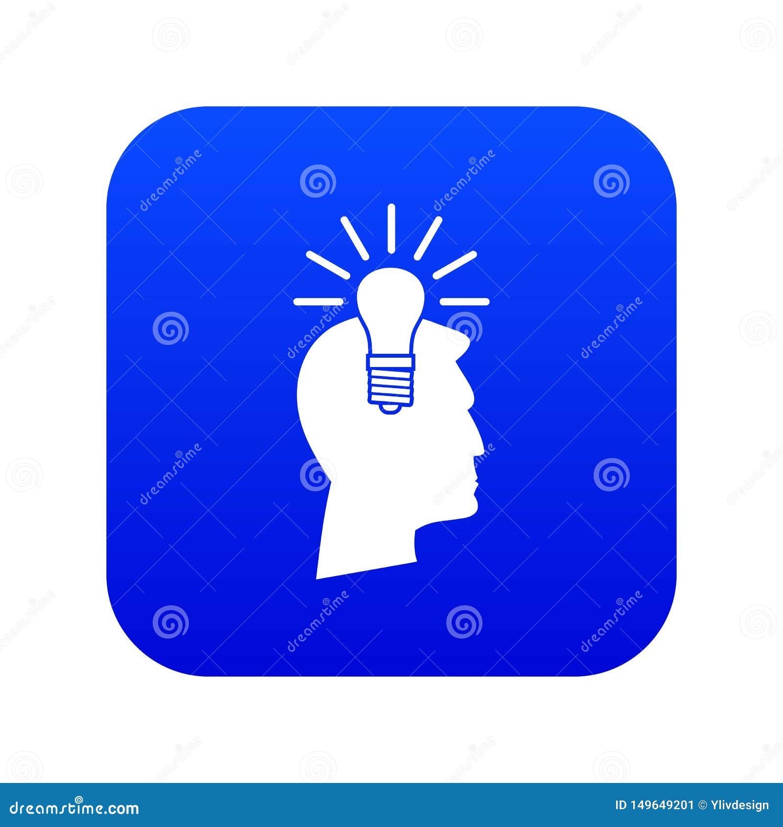 Light Bulb Idea Icon Digital Blue Stock Vector - Illustration of ...