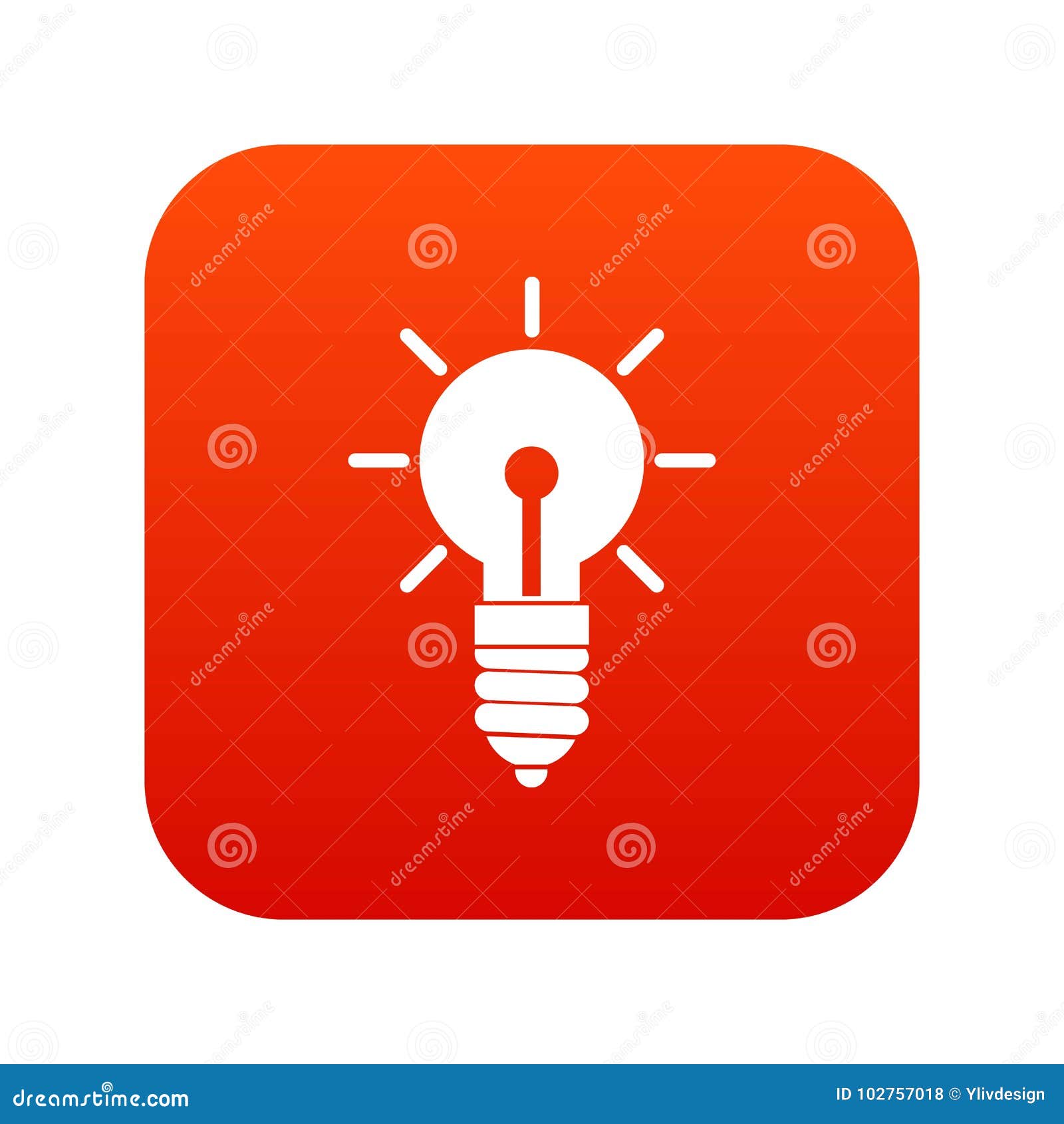 Light Bulb Idea Icon Digital Red Stock Vector - Illustration of ...