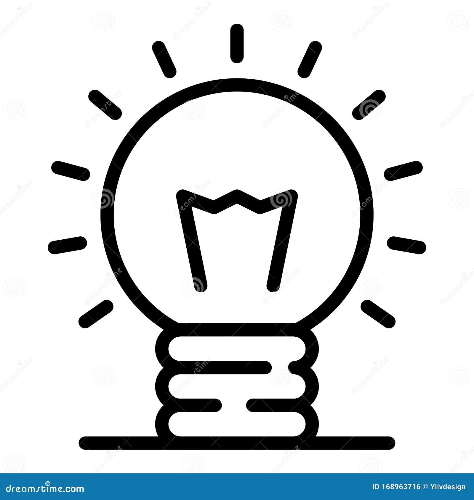 Light Bulb Idea Icon, Outline Style Stock Vector - Illustration of ...