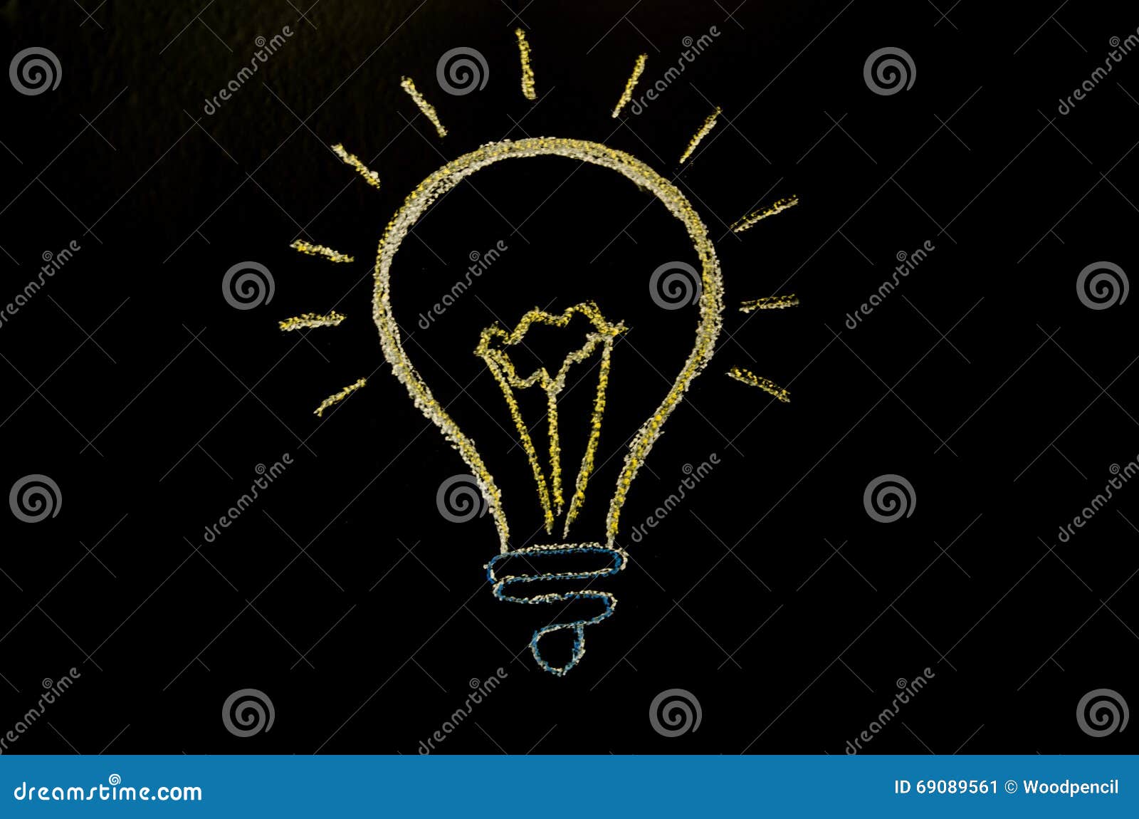 Light Bulb Idea Illustration Drawing on the Wall with Chalk Stock ...