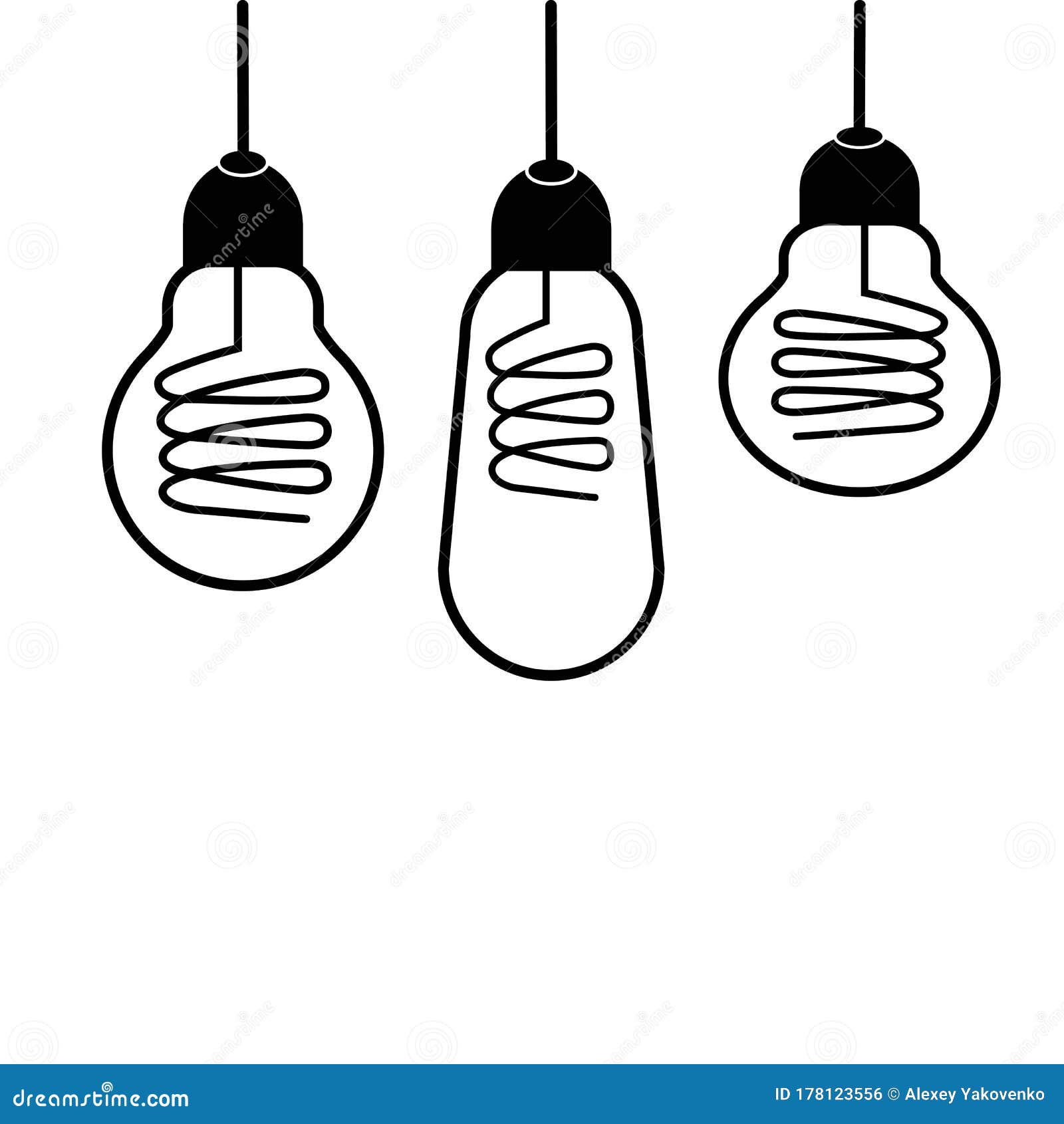 Light Bulb Idea Isolated on a White Background. EPS 10 Vector Stock ...