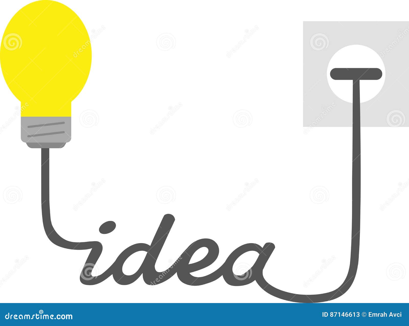 Light Bulb with Idea Plugged into Outlet Stock Vector - Illustration of ...