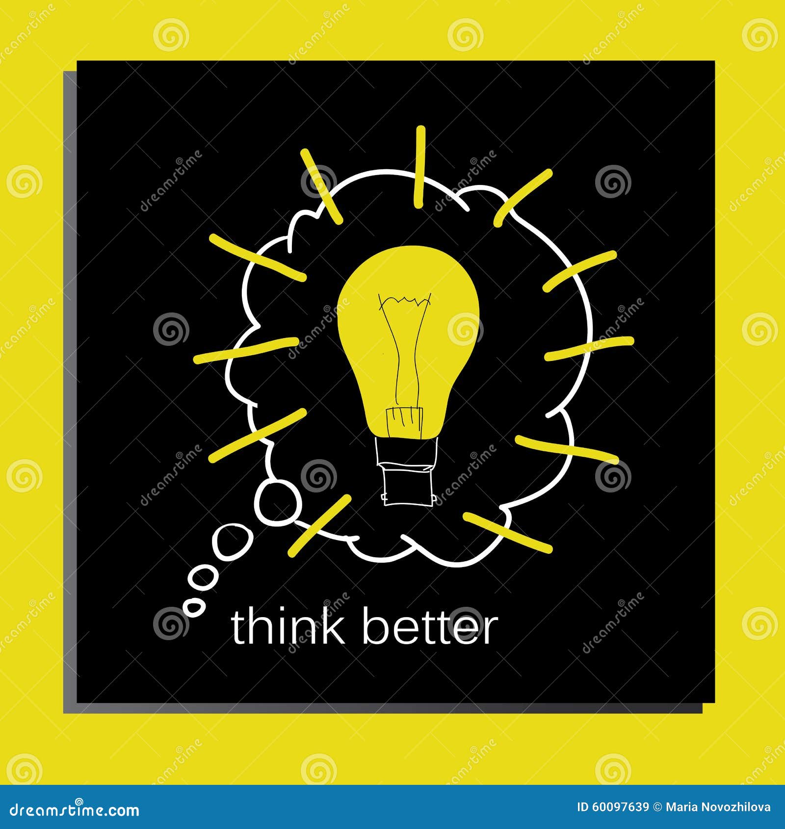 Light bulb idea with text stock vector. Illustration of clip - 60097639