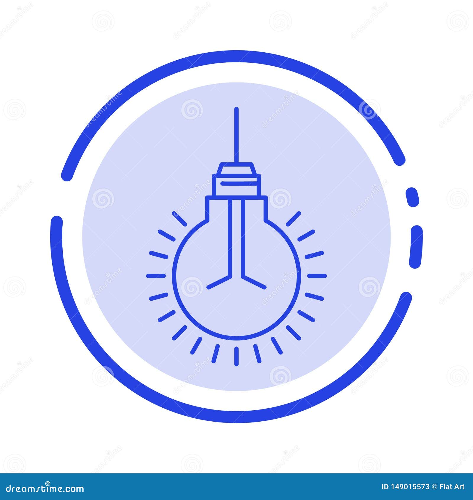 Light, Bulb, Idea, Tips, Suggestion Blue Dotted Line Line Icon Stock ...