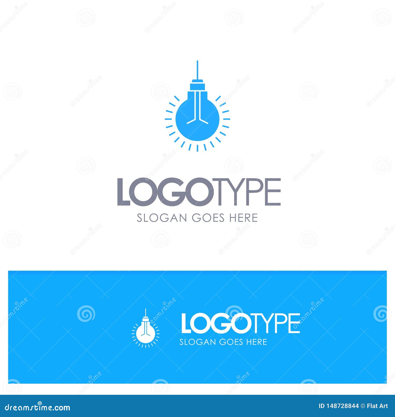 Light, Bulb, Idea, Tips, Suggestion Blue Solid Logo with Place for ...