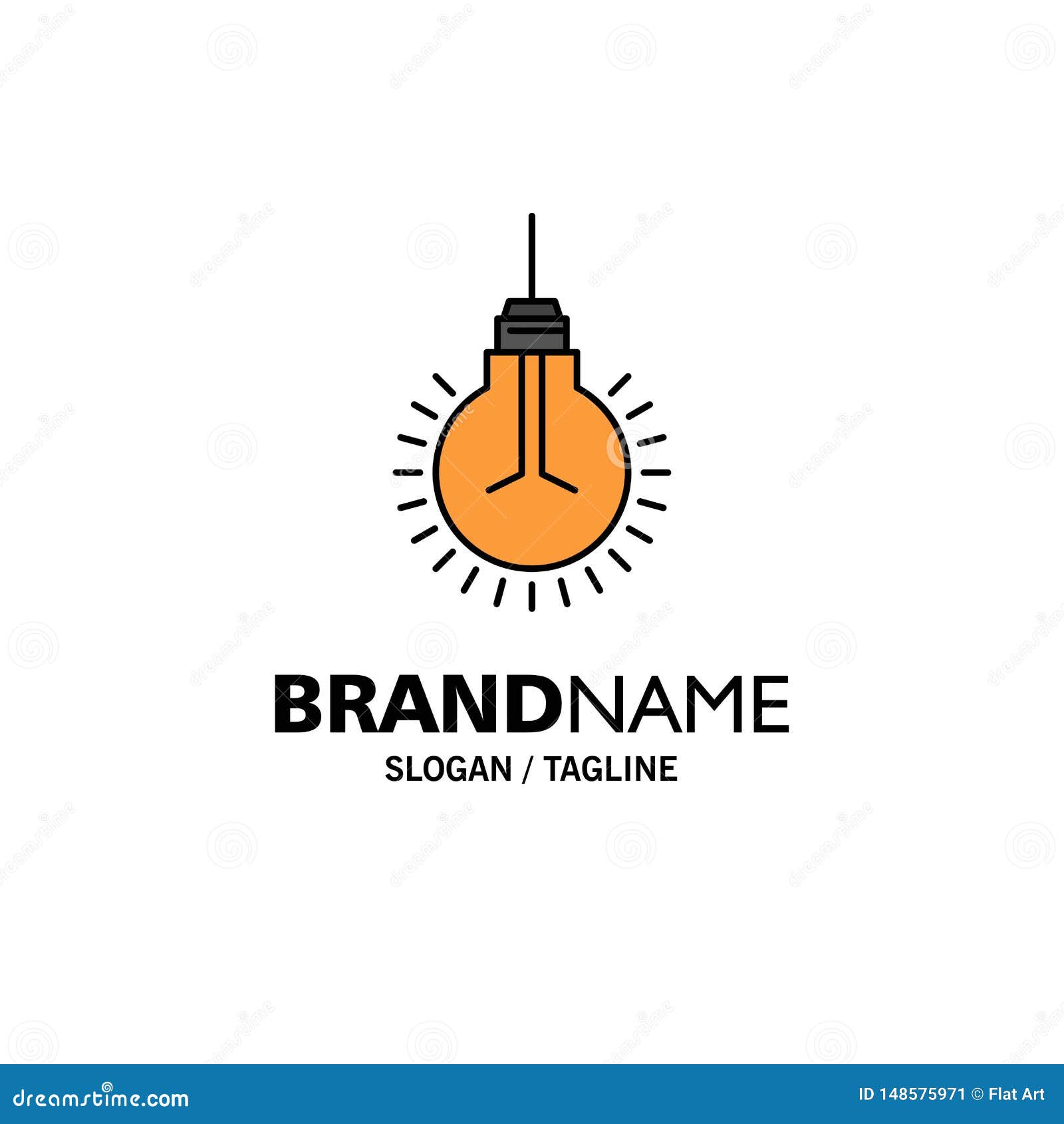 Light, Bulb, Idea, Tips, Suggestion Business Logo Template. Flat Color ...