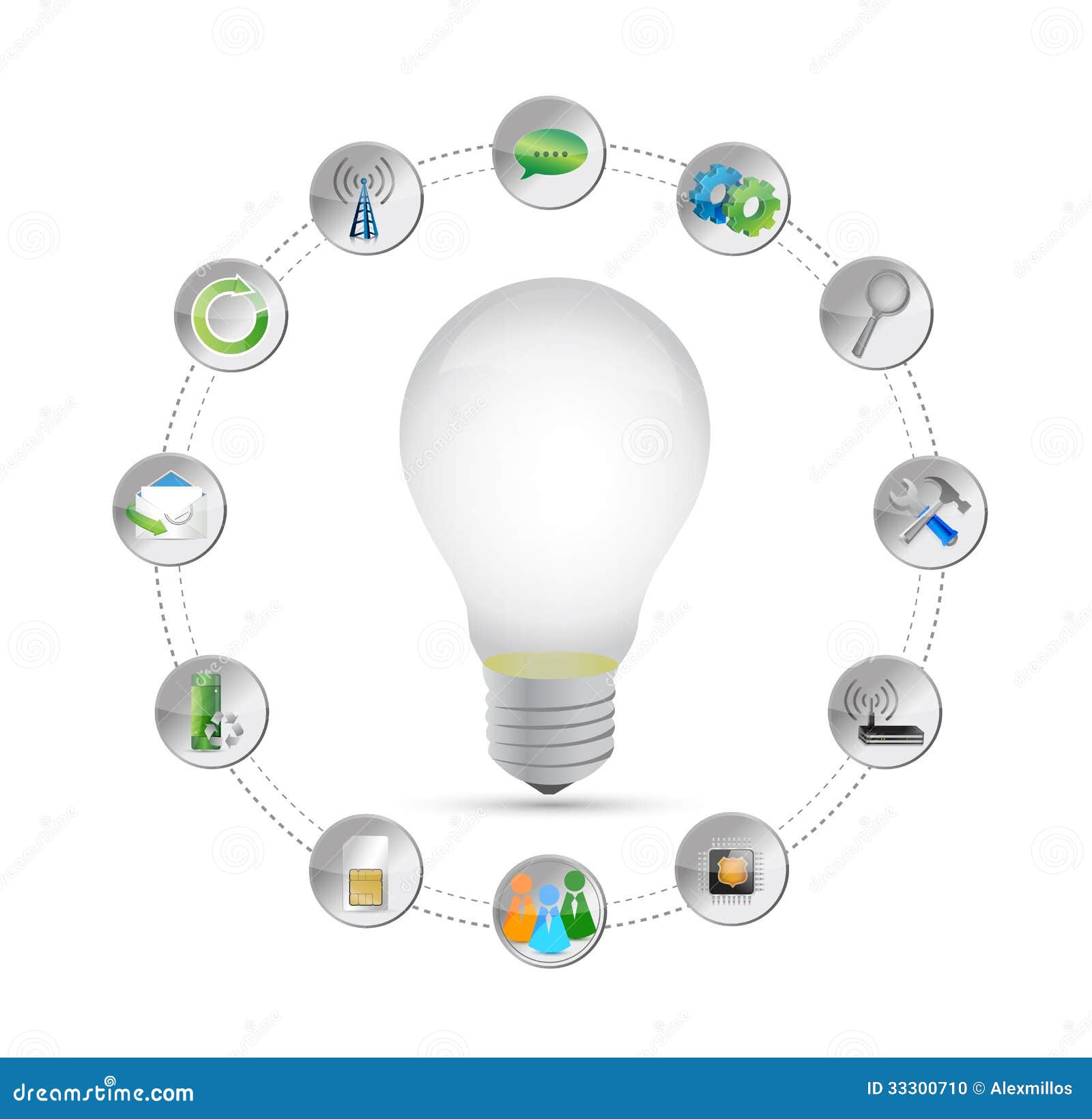 Light Bulb Idea Tools Settings Illustration Stock Illustration ...