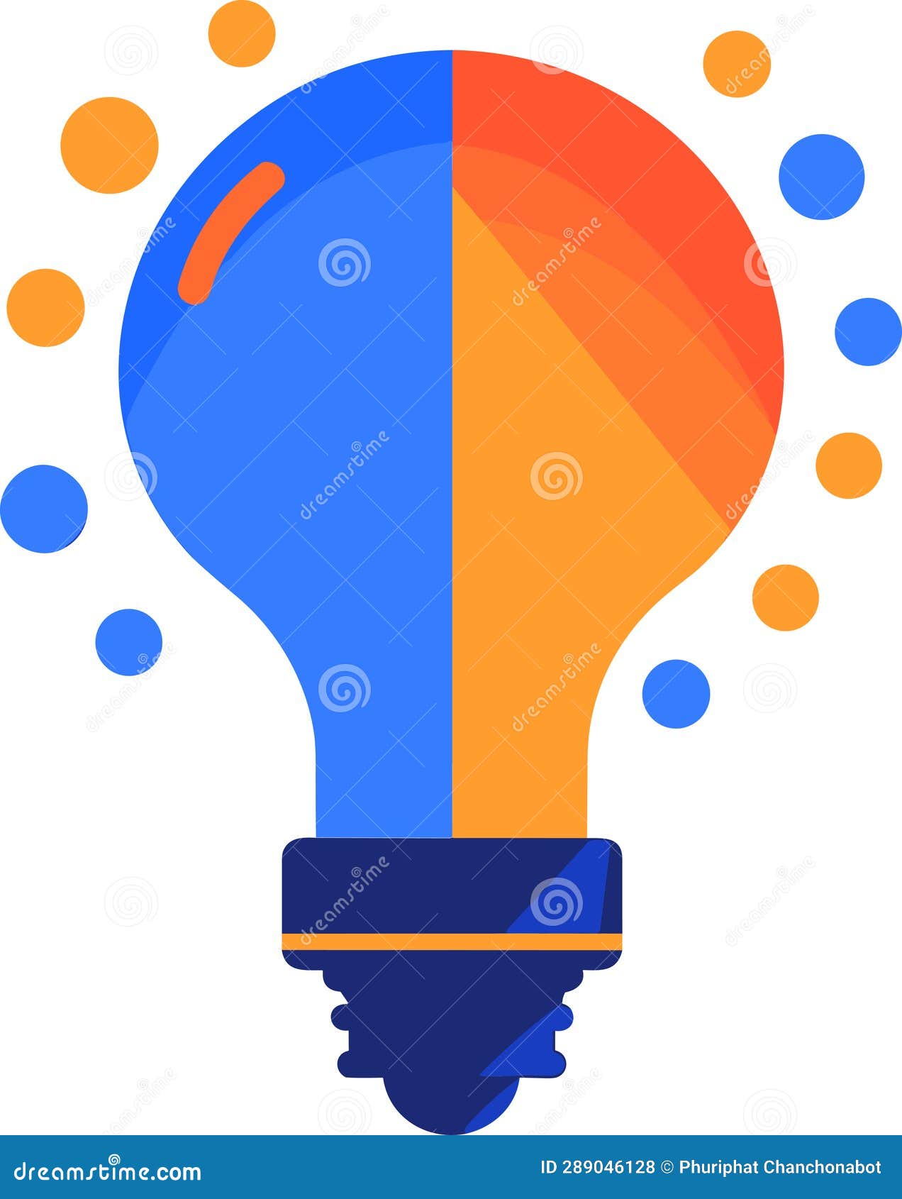 Light Bulb and Idea in UX UI Flat Style Stock Vector - Illustration of ...