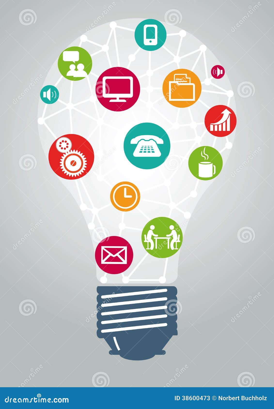 Light Bulb Ideas and Communication Stock Vector - Illustration of ...