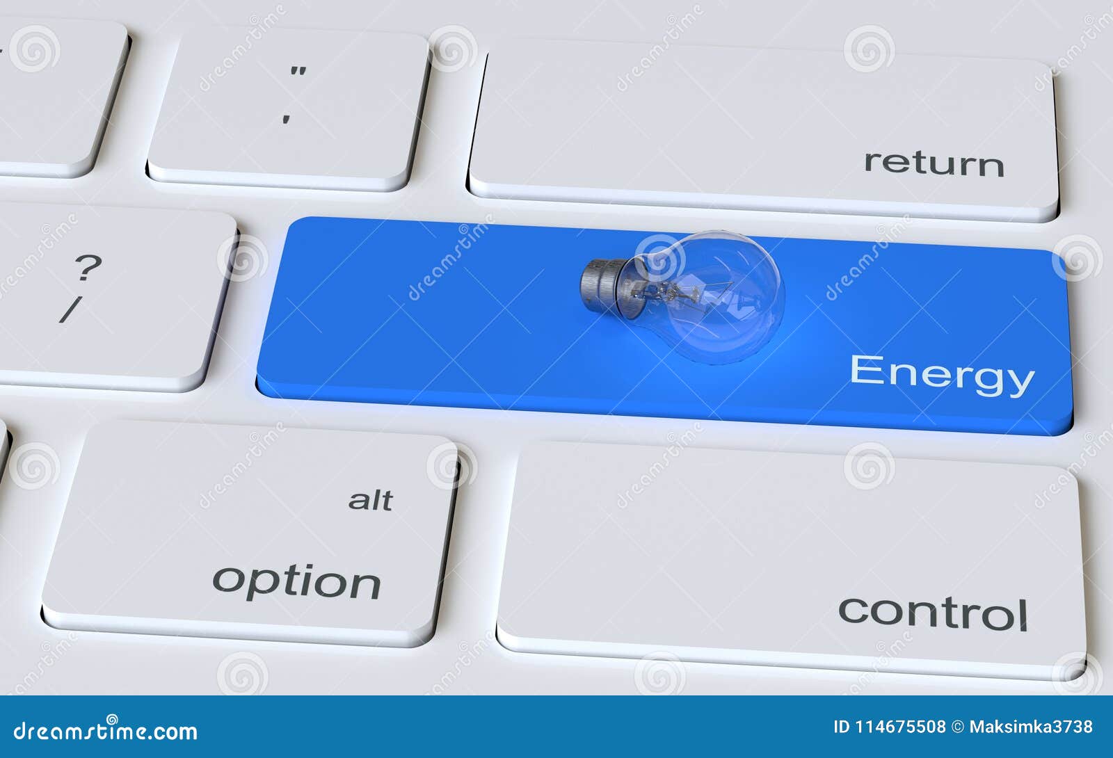 Light Bulb Illustrated on Keyboard Stock Illustration - Illustration of ...