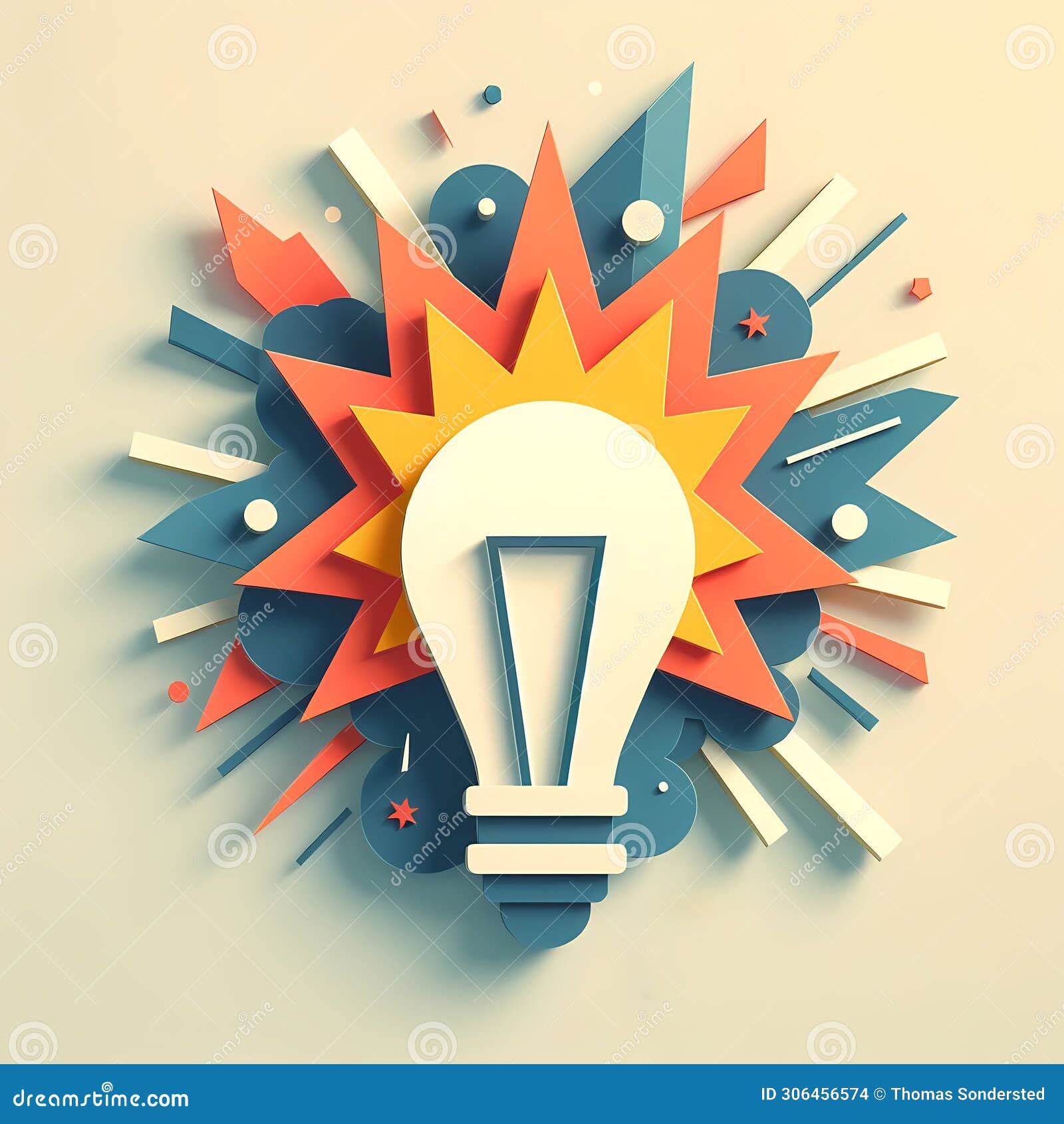 Light Bulb Illustration of Brainstorm and Inventive Ideas Generative AI ...