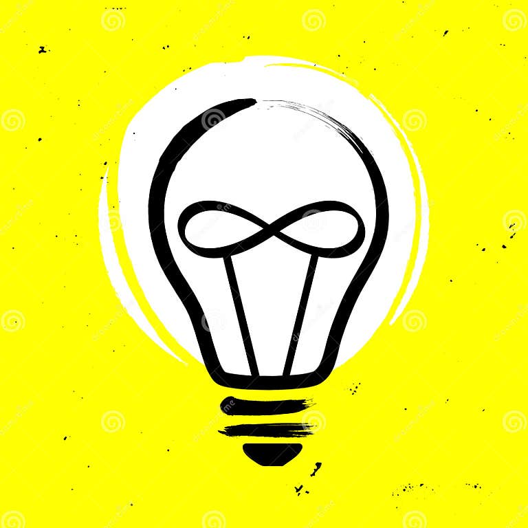 Light Bulb with Infinity Sign. Vector Illustration Stock Vector ...