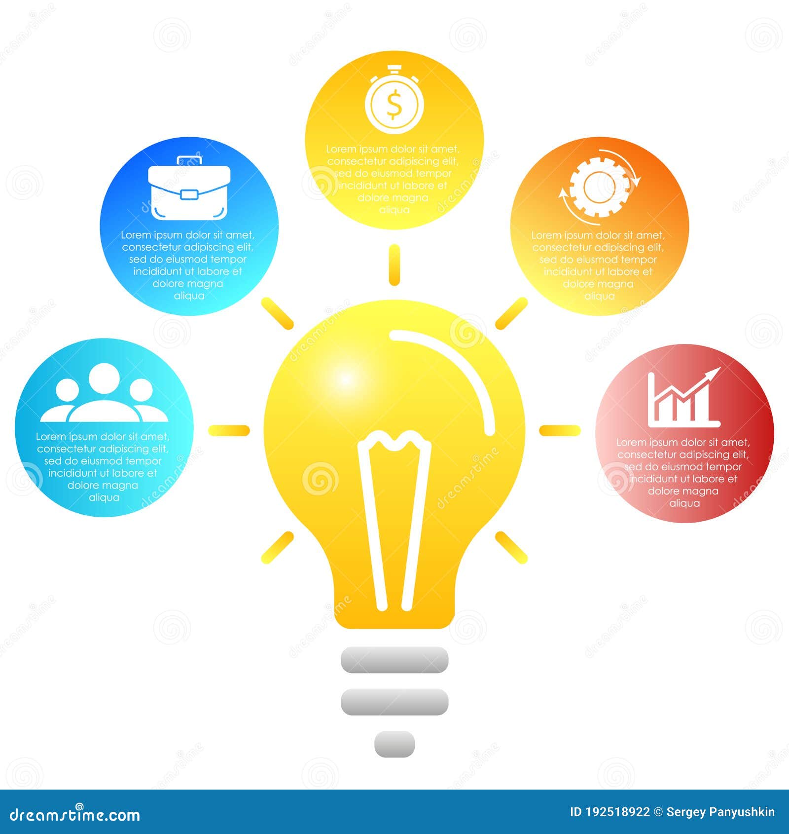 Light Bulb Infographic. Modern Colorful Lamp. Business Idea Concept ...