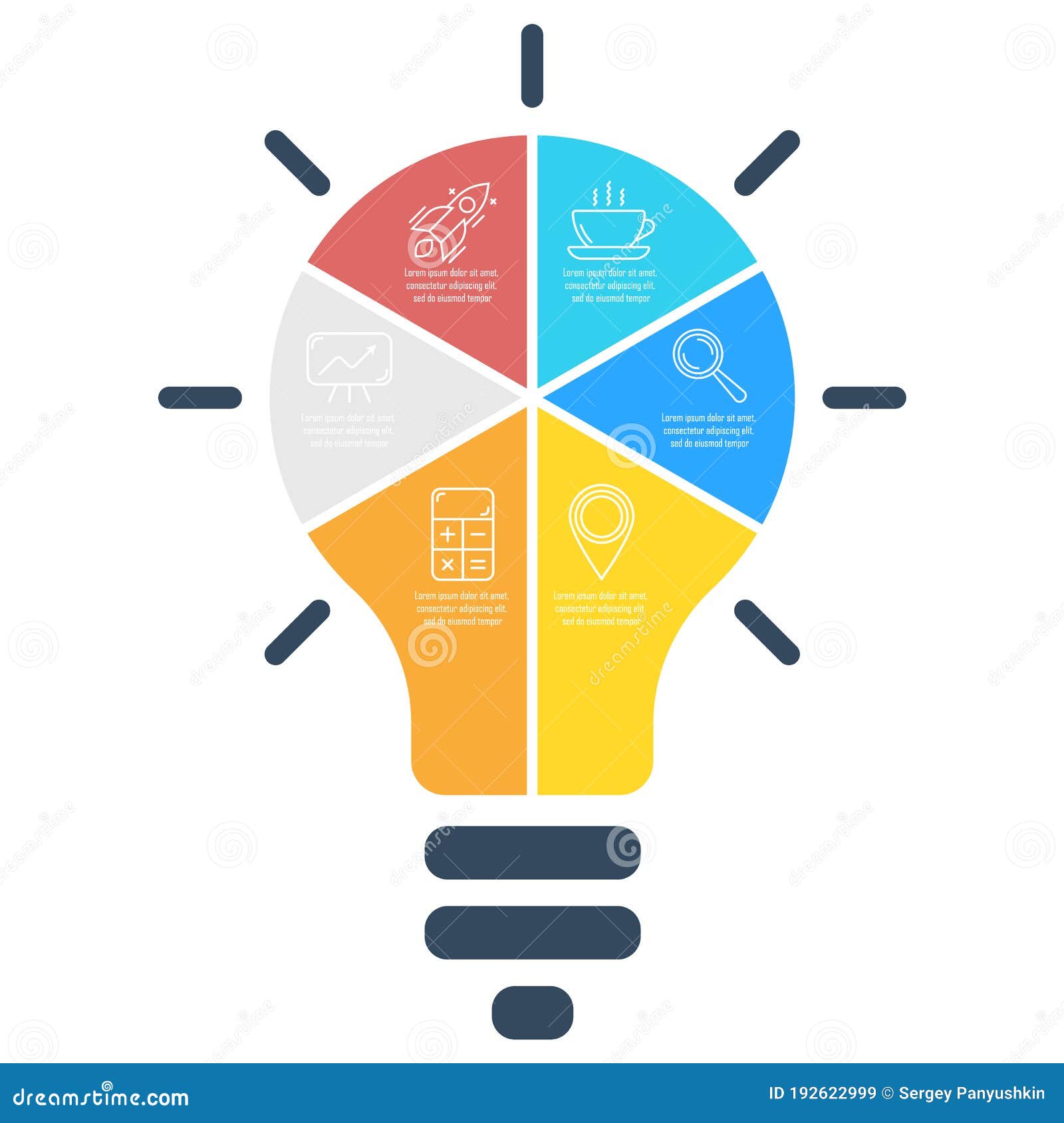 Light Bulb Infographic. Modern Colorful Lamp. Business Idea Concept ...