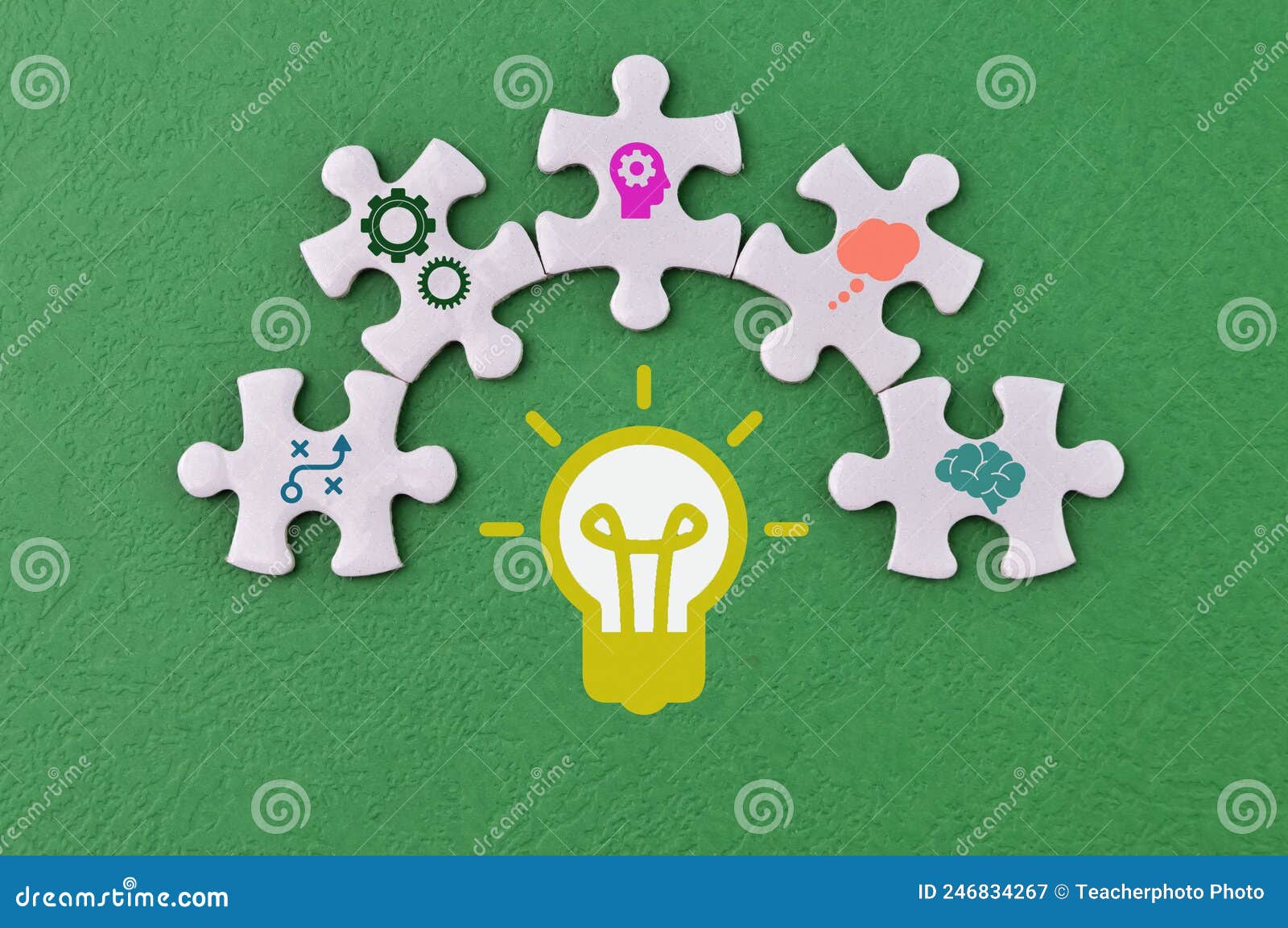 Light Bulb with Innovation and Technology Symbols. Development of ...