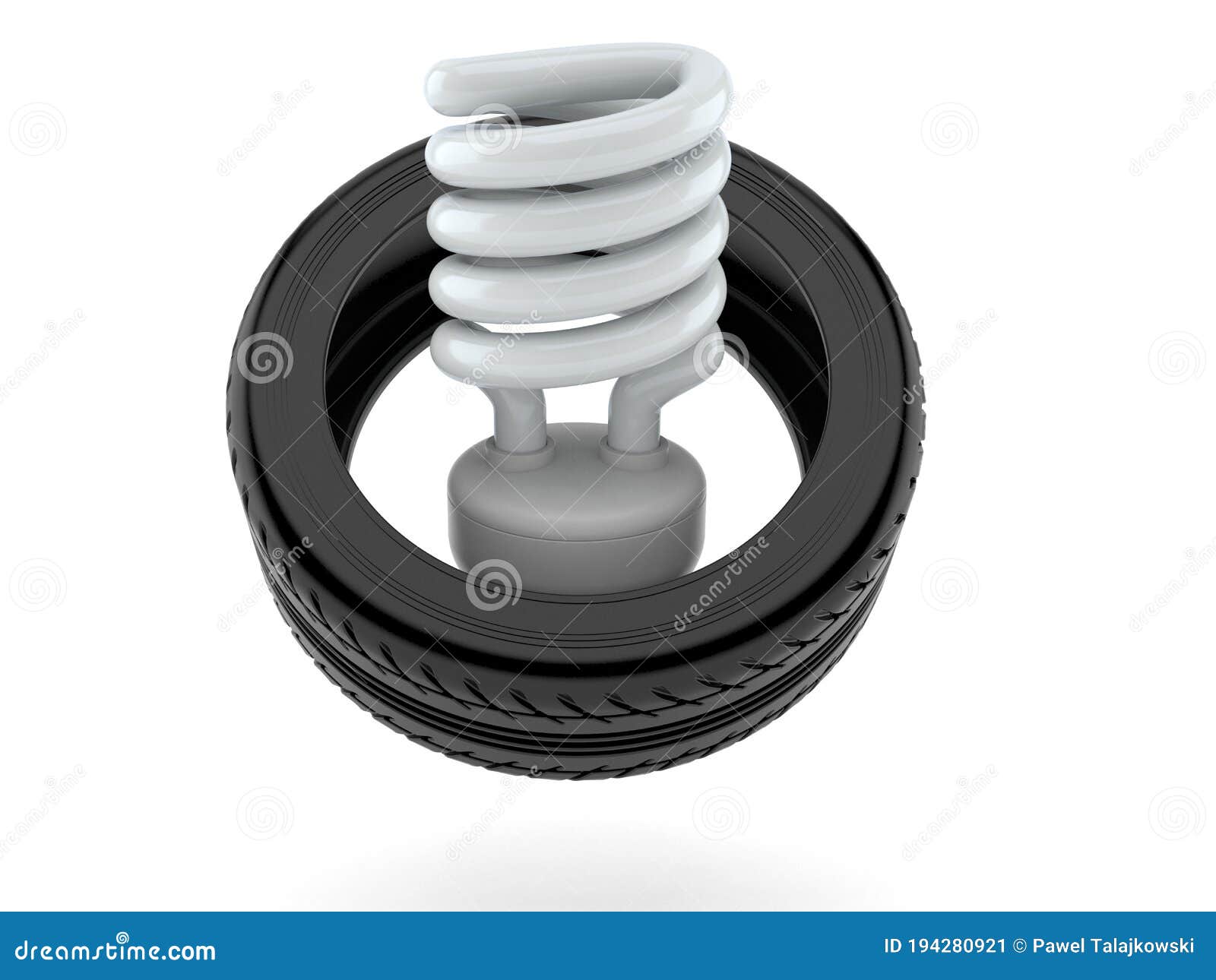 Light bulb inside car tire stock illustration. Illustration of bulb ...