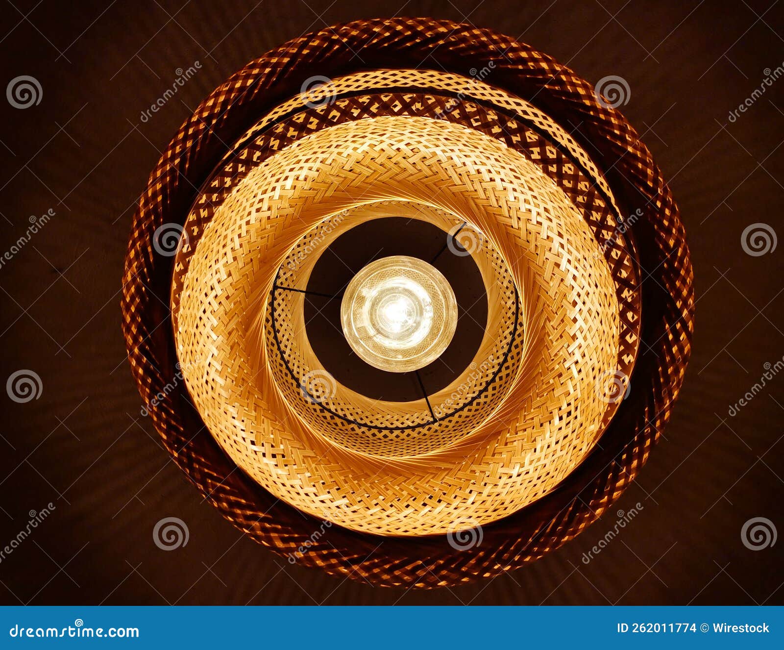 Light Bulb Inside of a Lamp on the Ceiling. Stock Photo - Image of ...