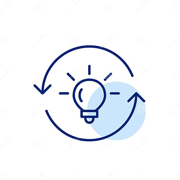 Light Bulb Inside Refresh Arrows. Innovative Thinking, Problem Solving ...