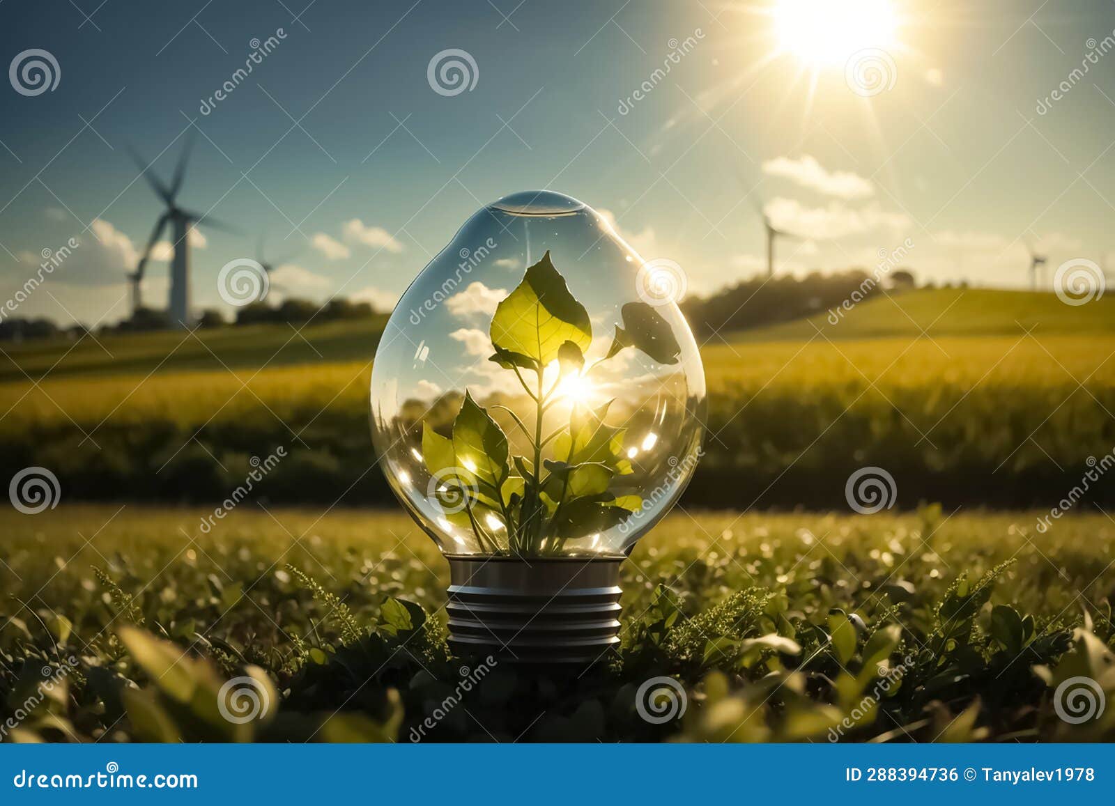 Light Bulb Inside Sprout Protection Stock Illustration - Illustration ...