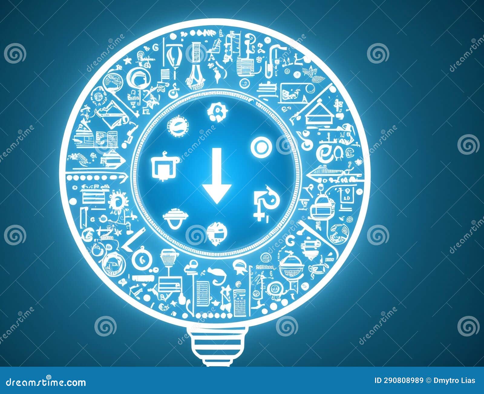 A Light Bulb Inside, Web Icon, Colors Stock Illustration - Illustration ...