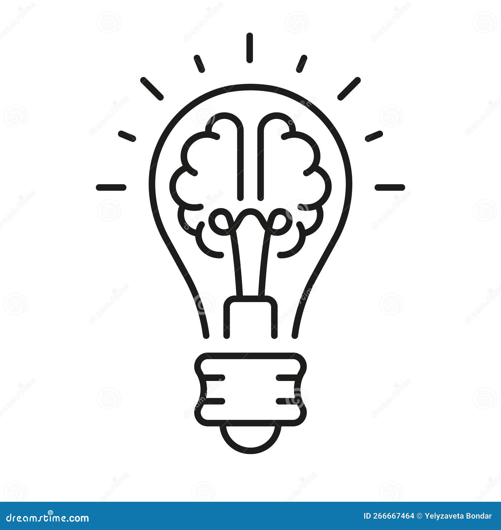 Light Bulb Inspiration, Knowledge, Smart Solution Linear Symbol ...