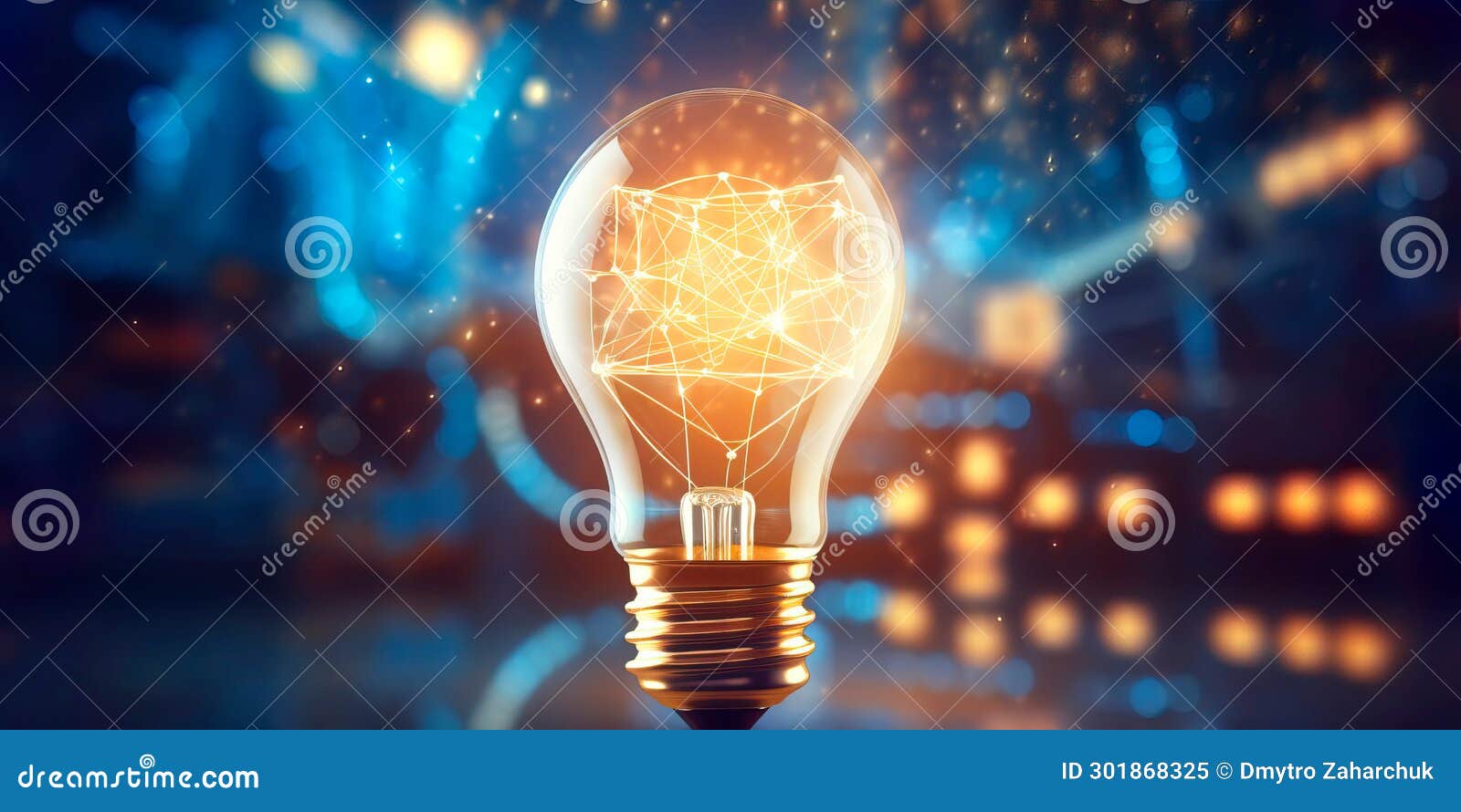 Light Bulb with Interconnected Lines, Symbolizing the Global Network of ...