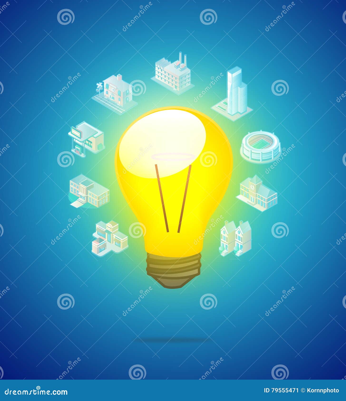 Light Bulb for Investment Idea Stock Illustration - Illustration of ...