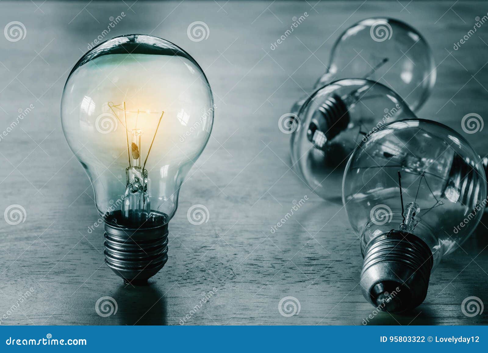 Light Bulb Isolate on Wood Background Stock Photo - Image of isolate ...