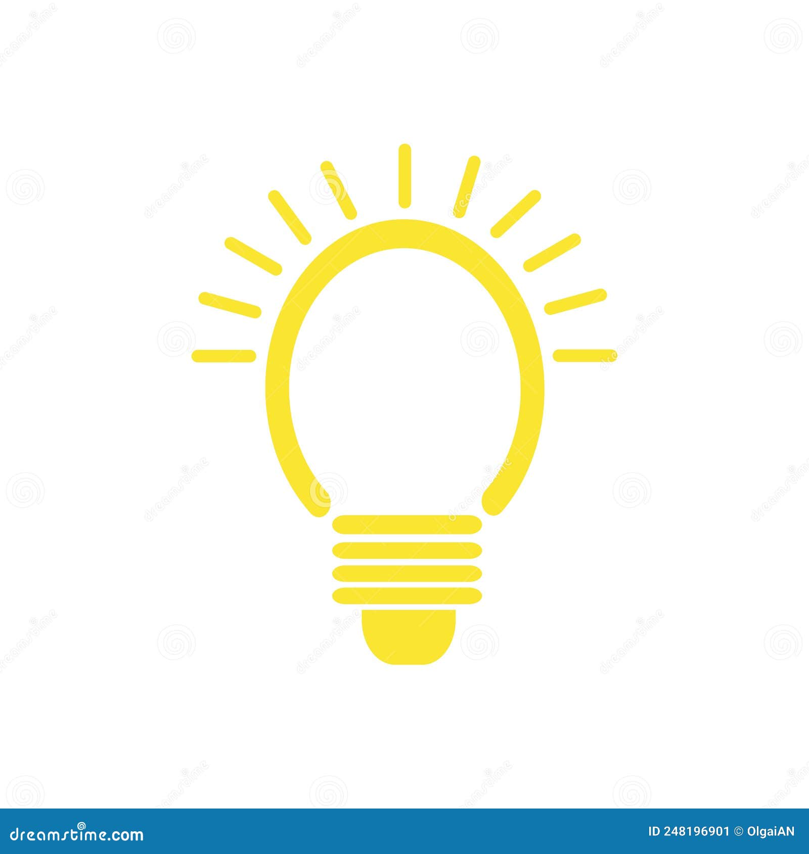 Light Bulb Isolated on White Background. Symbol of Creativity, Creative ...