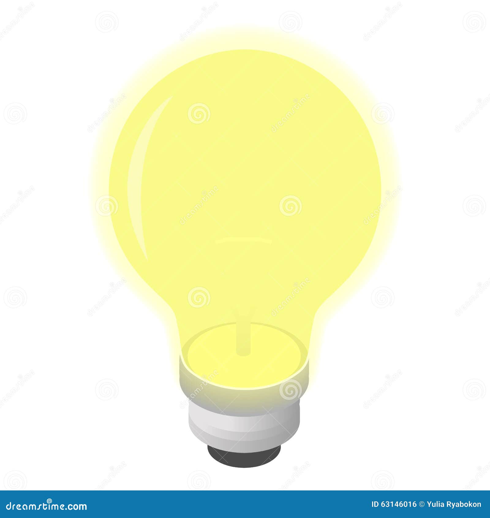 Light bulb isometric icon stock vector. Illustration of concept - 63146016