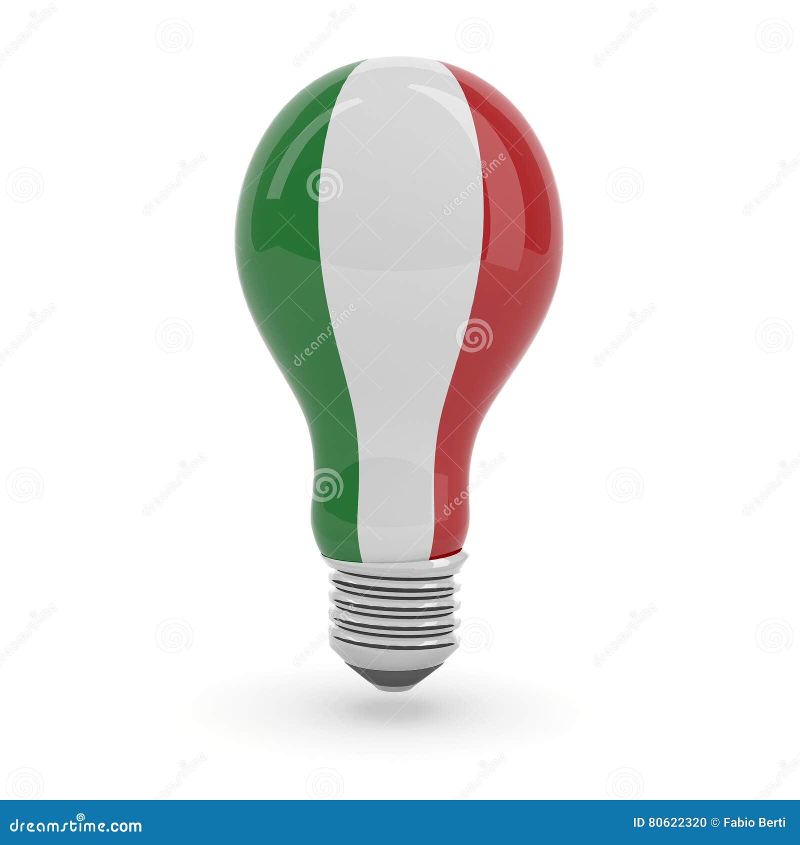 Light Bulb with Italian Flag Stock Illustration - Illustration of glass ...
