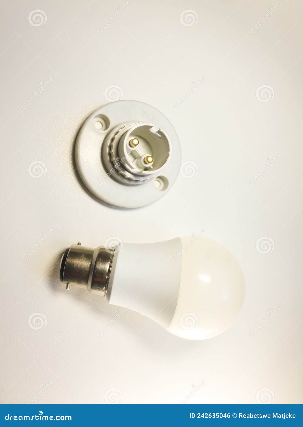 Light Bulb and Its Electric Fixture Stock Photo - Image of electrician ...