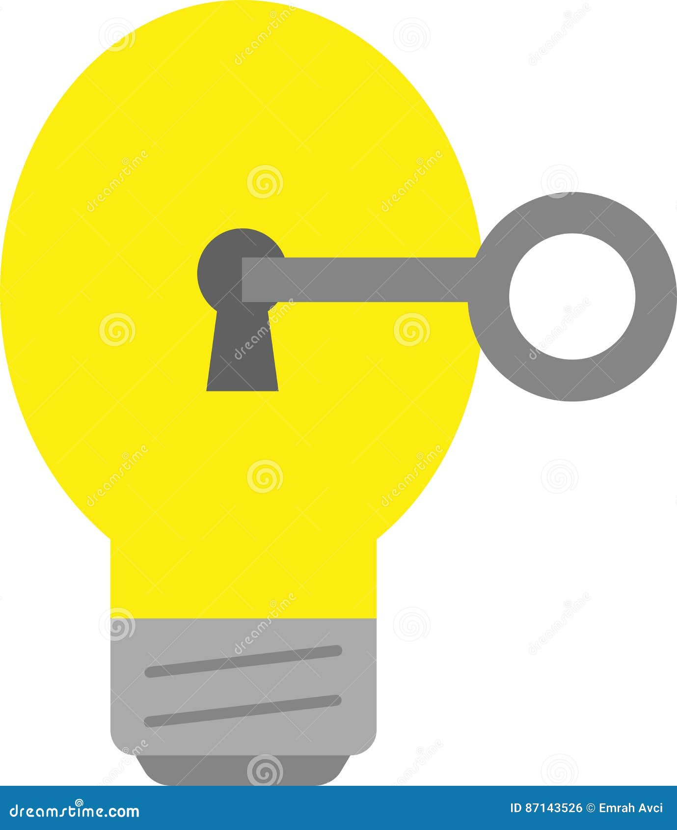 Light bulb with key stock vector. Illustration of light - 87143526