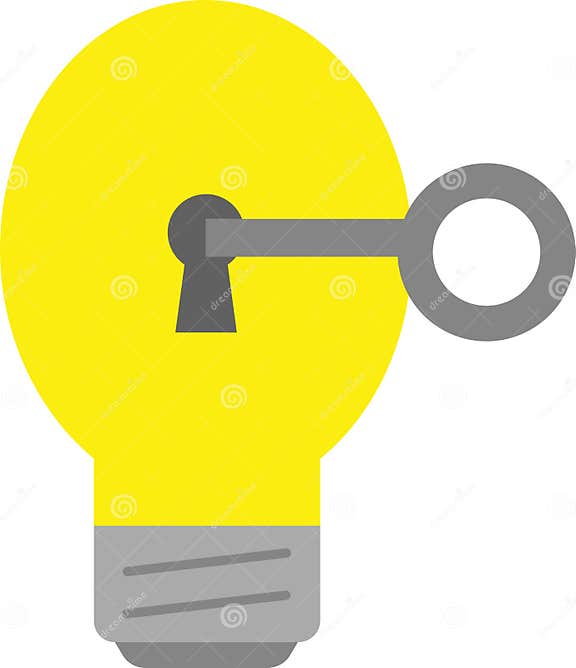Light bulb with key stock vector. Illustration of light - 87143526