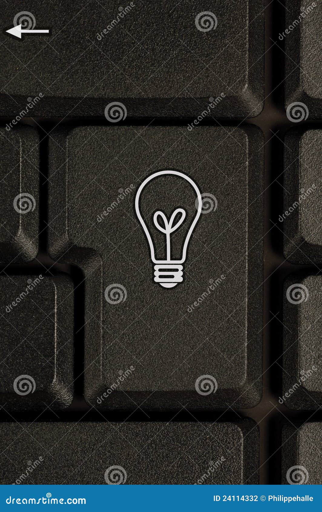 Light bulb on a keyboard stock photo. Image of operation - 24114332