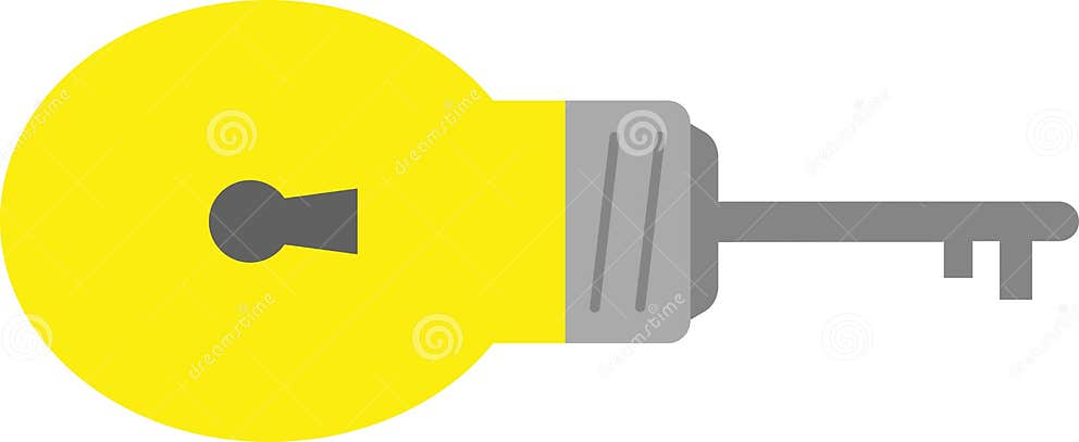 Light Bulb with Keyhole and Key Stock Vector - Illustration of ideas ...