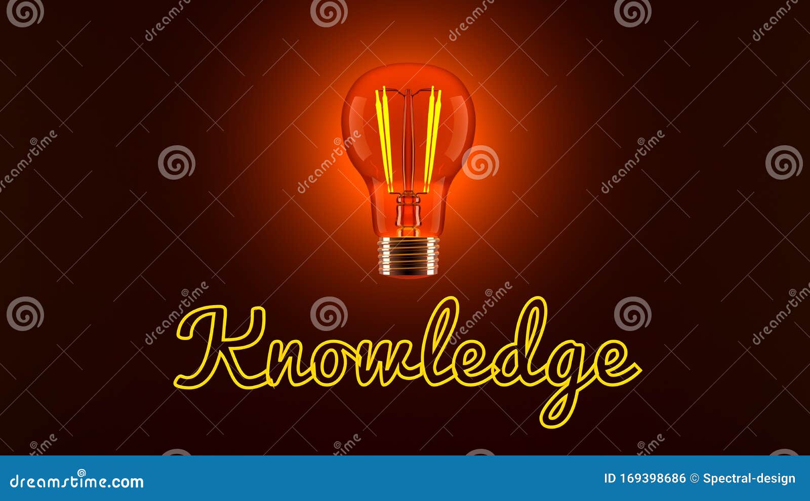 Light Bulb and Knowledge stock illustration. Illustration of cognitive ...