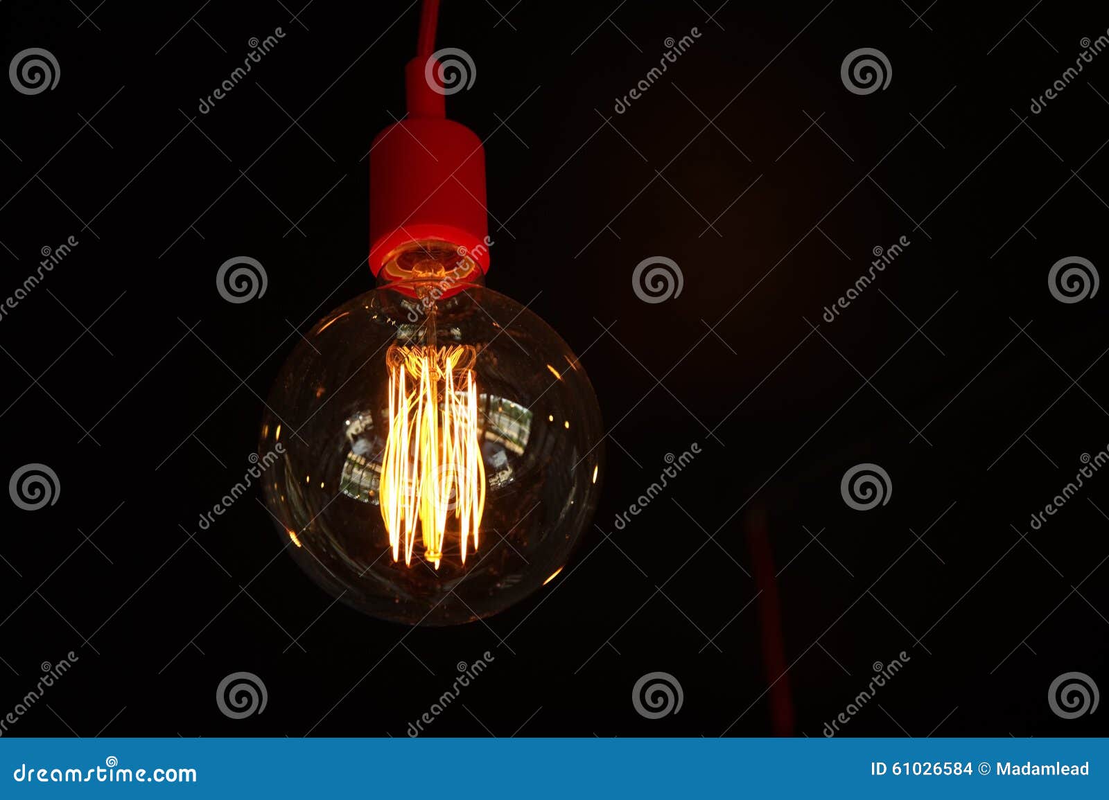 Light Bulb Lamp in the Dark Stock Photo - Image of night, bulb: 61026584