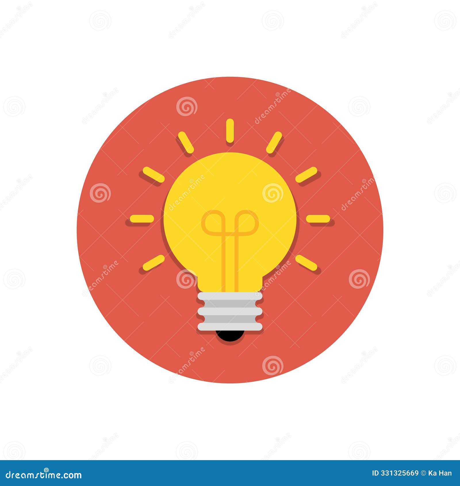 Light Bulb, Lamp Icon in Flat Design. Insight Sign Symbol Stock ...