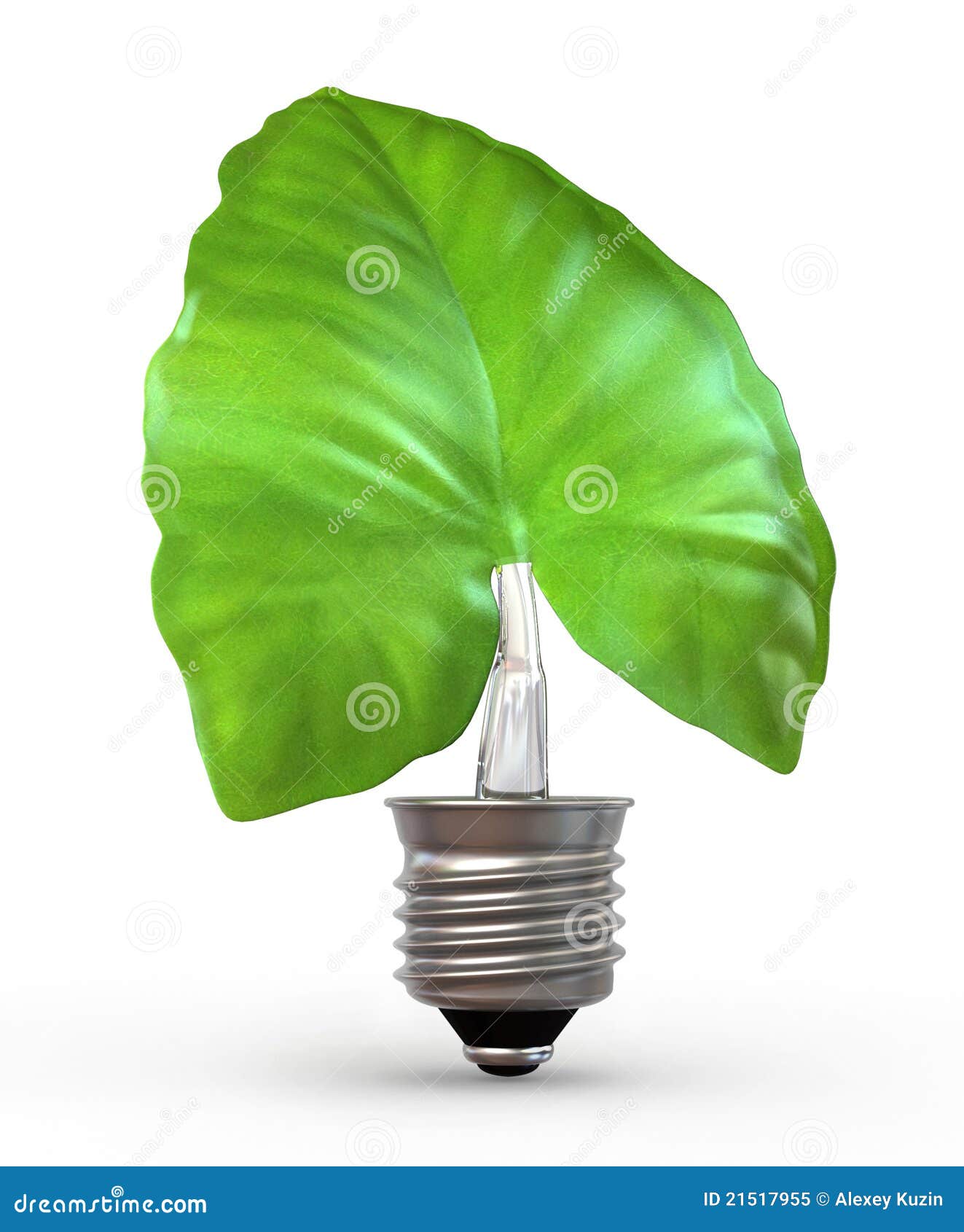 Light bulb leaf stock illustration. Illustration of electricity - 21517955
