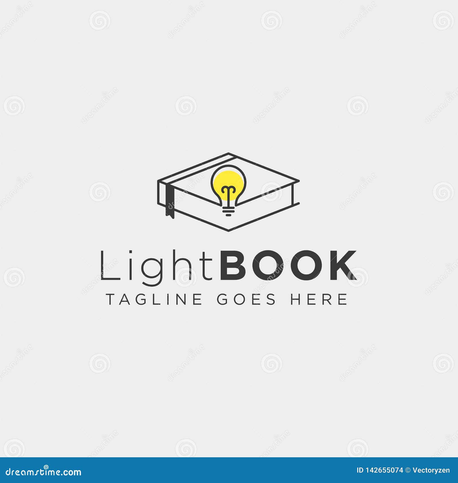 Light Bulb Learning Line Logo Template Vector Illustration Icon Element ...