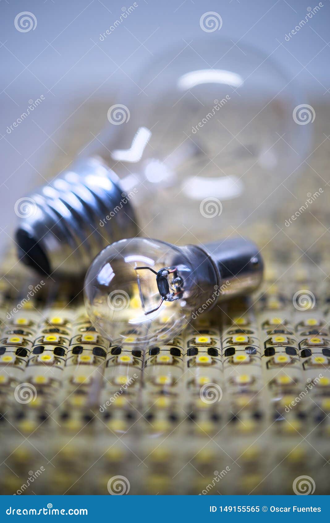 Light Bulb and Led, Electric Power Stock Image - Image of illuminated ...