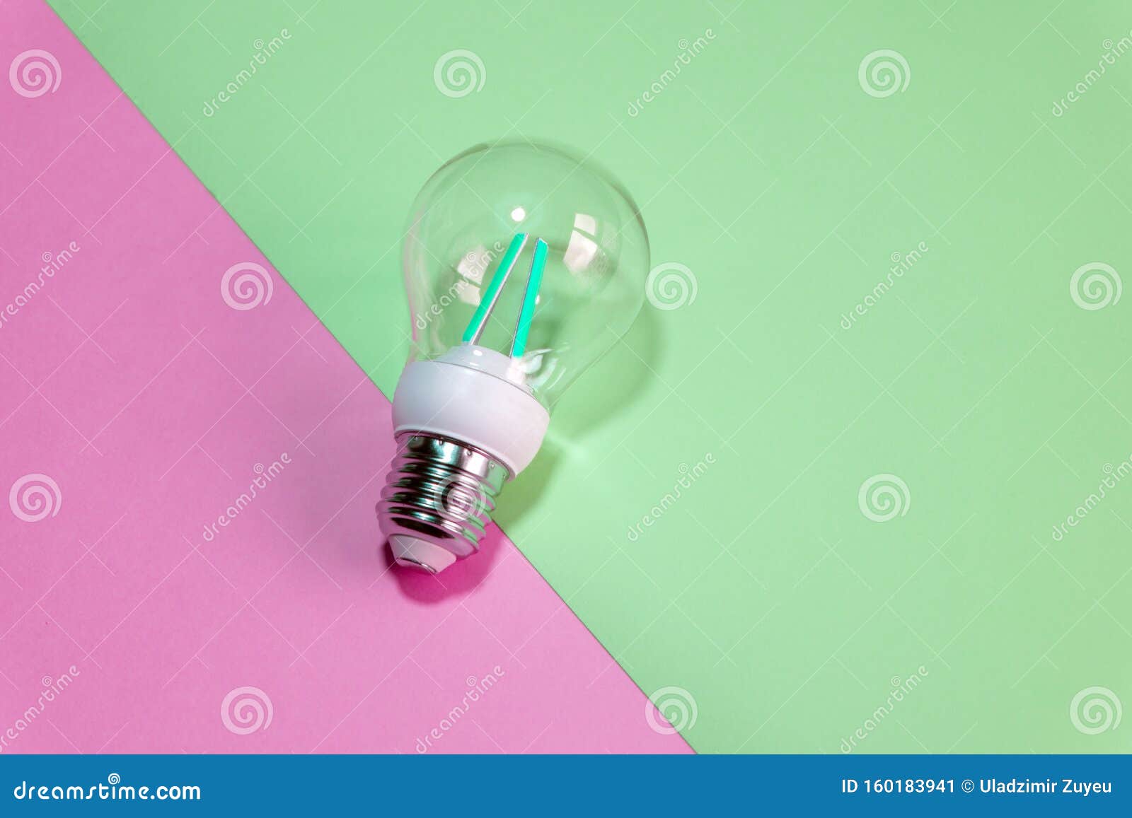 Light Bulb Lightbulb on a Colored Background. Minimal Concept Stock ...