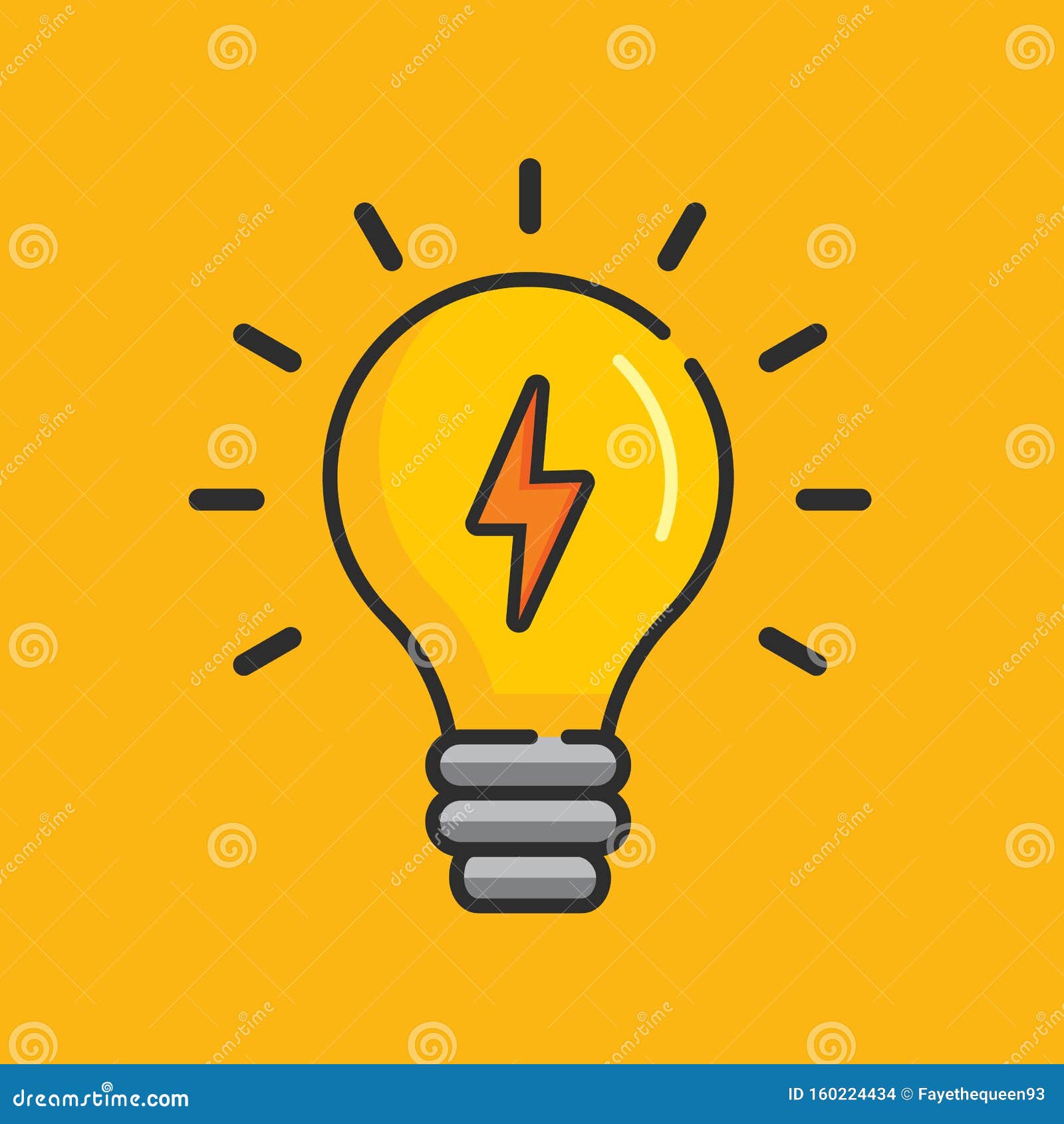 Light Bulb and Lightning Bolt Logo. Electric Light. Design Thinking ...