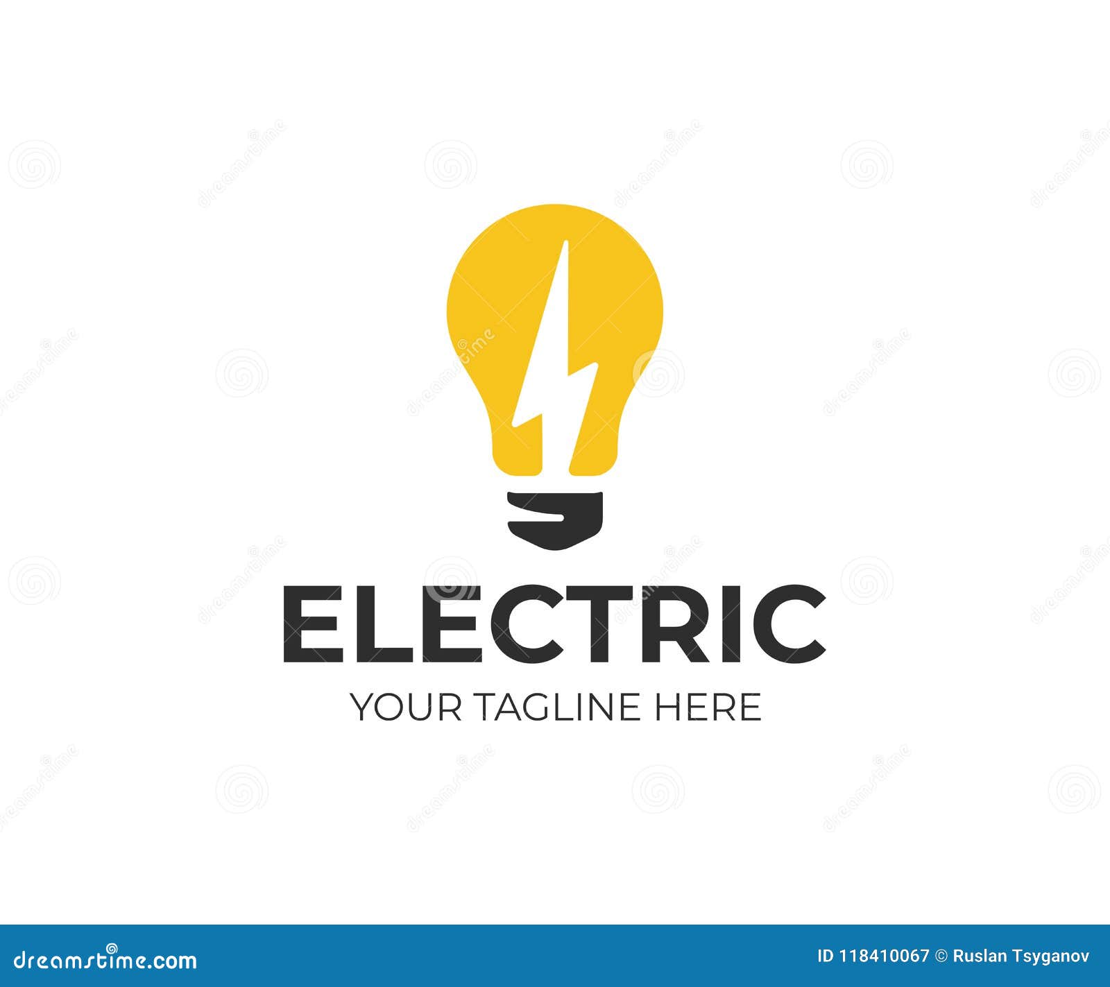 Light Bulb And Lightning Bolt Logo Template. Electrical Vector Design ...