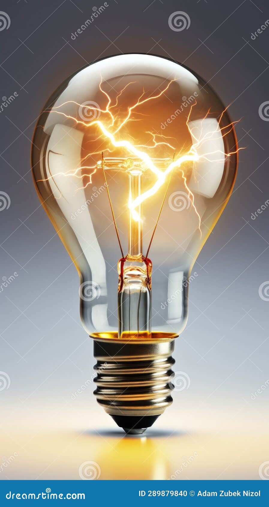 A Light Bulb with Lightning Coming Out of it Stock Illustration ...