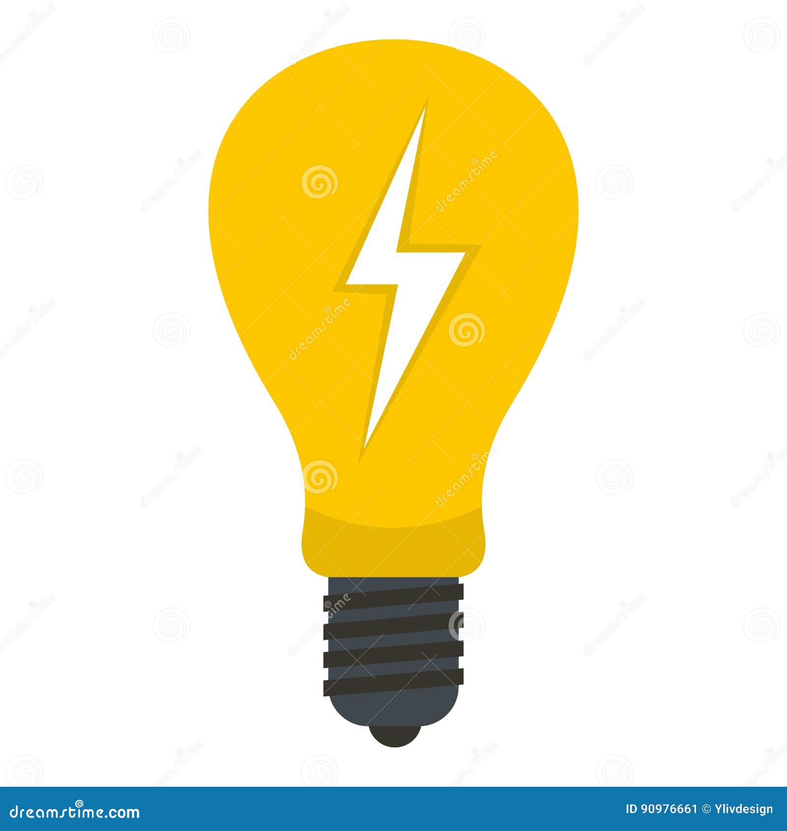 Light Bulb with Lightning Inside Icon Stock Vector - Illustration of ...