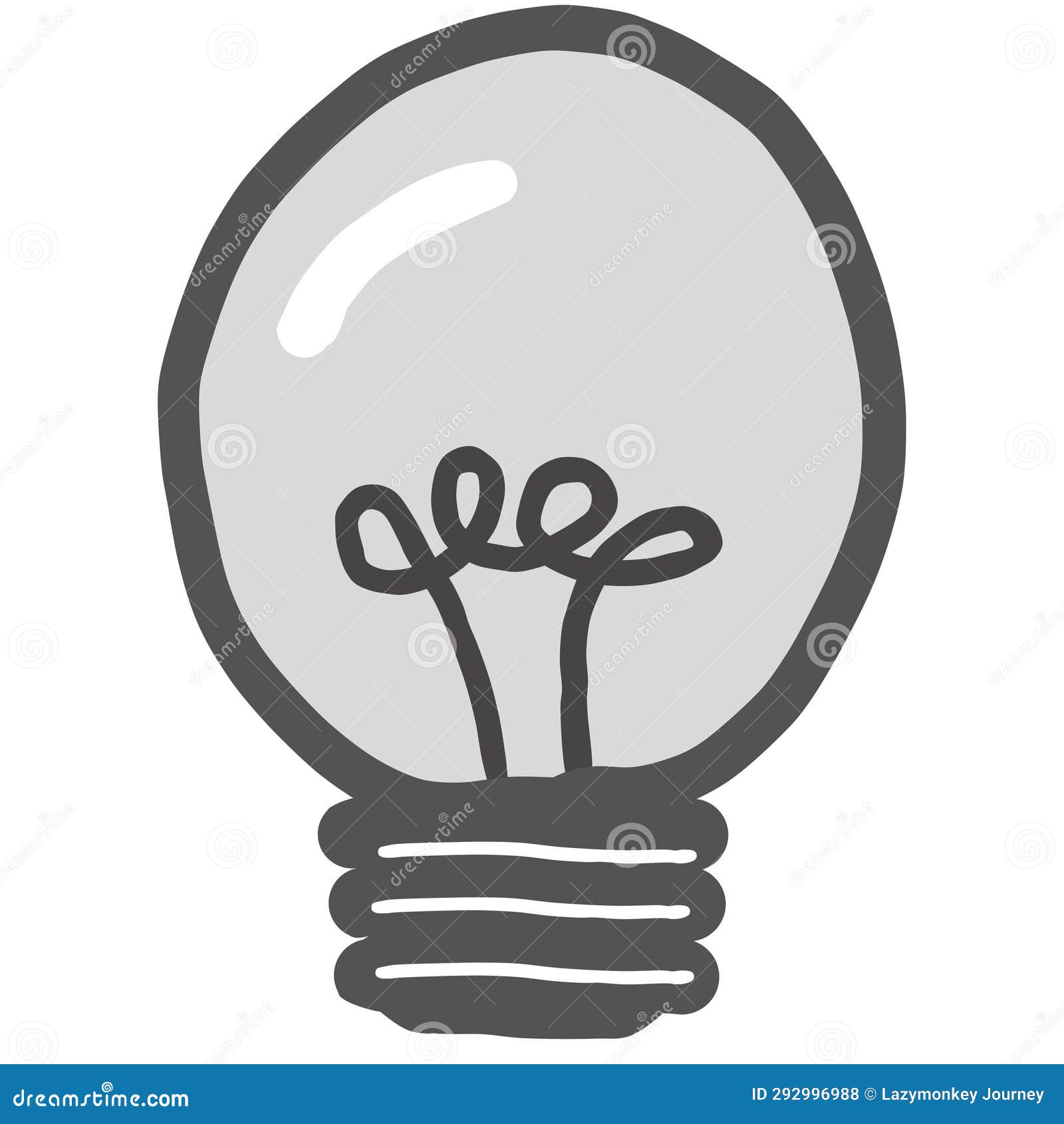 Cute Color Light Bulb Line Art Doodle-off Stock Illustration ...