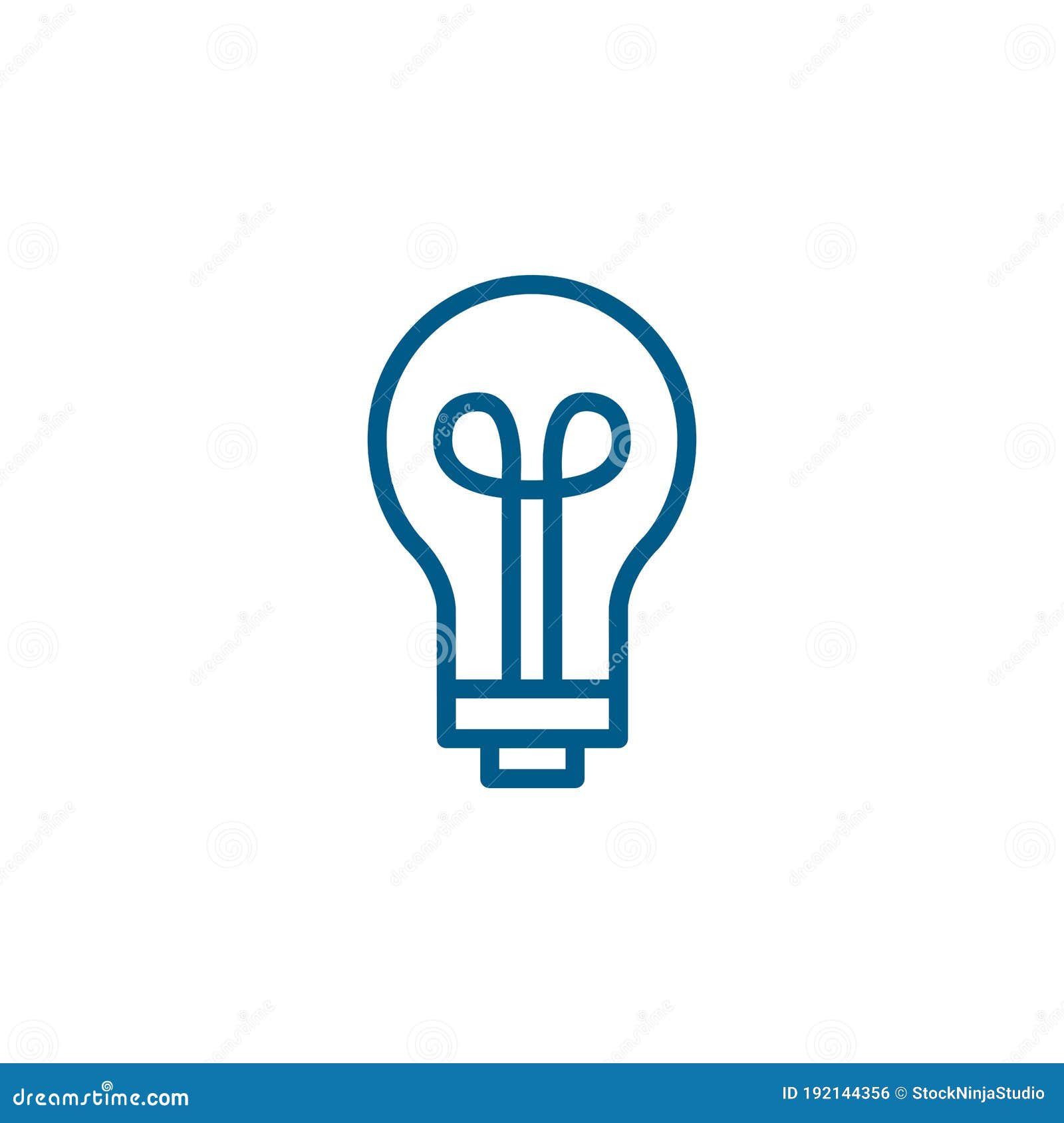 Light Bulb Line Blue Icon on White Background. Blue Flat Style Vector ...